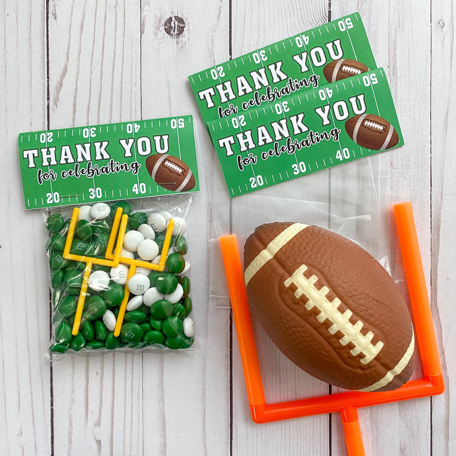 First Year Down Football Birthday Party Favors Favor Bag - Etsy