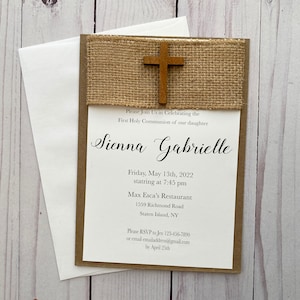 Rustic Burlap Baptism, Christening, First Holy Communion, Confirmation ...