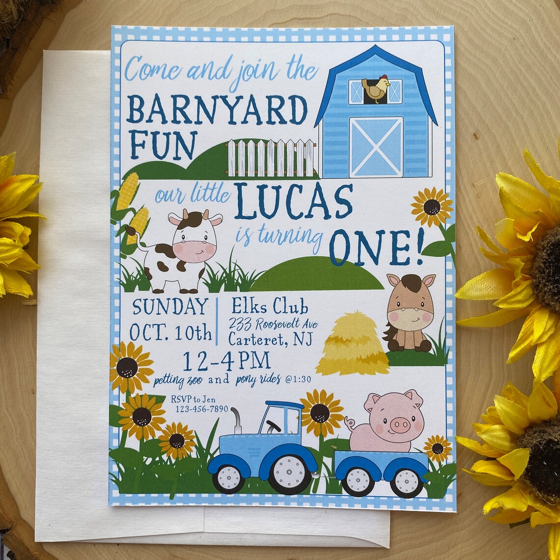Farm Theme Birthday Party Invitations - Etsy