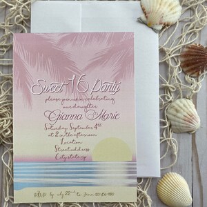 Beach Birthday Party Invitation, Beach Ocean Themed Any Age Birthday ...
