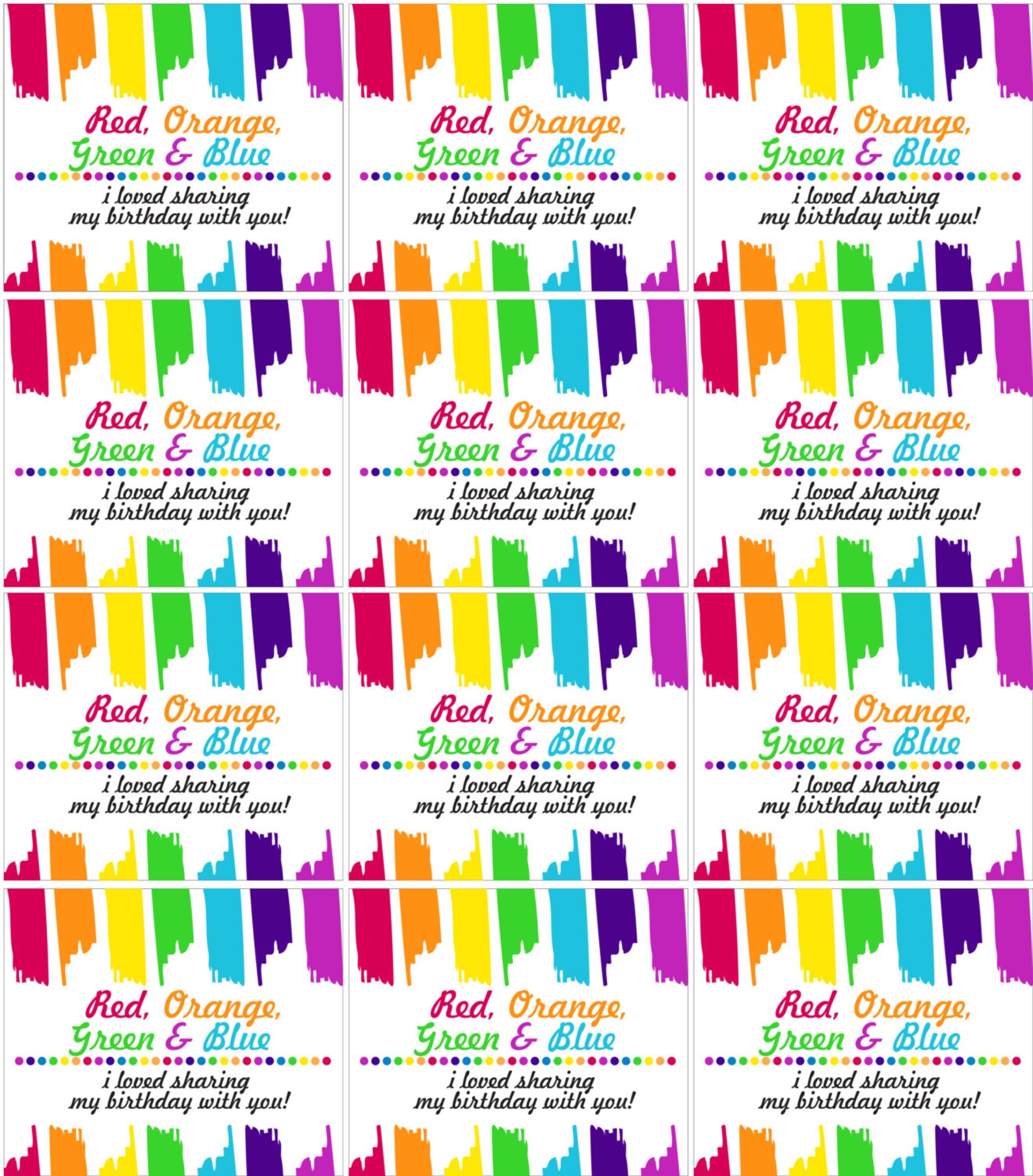 Paint Party Favor Tags-instant DOWNLOAD All 4 Files Included - Etsy