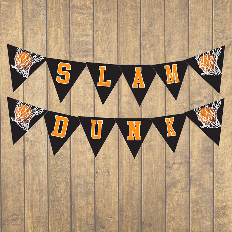 Basketball SLAM DUNK Party Banner, March Madness Party Banner, Penant ...