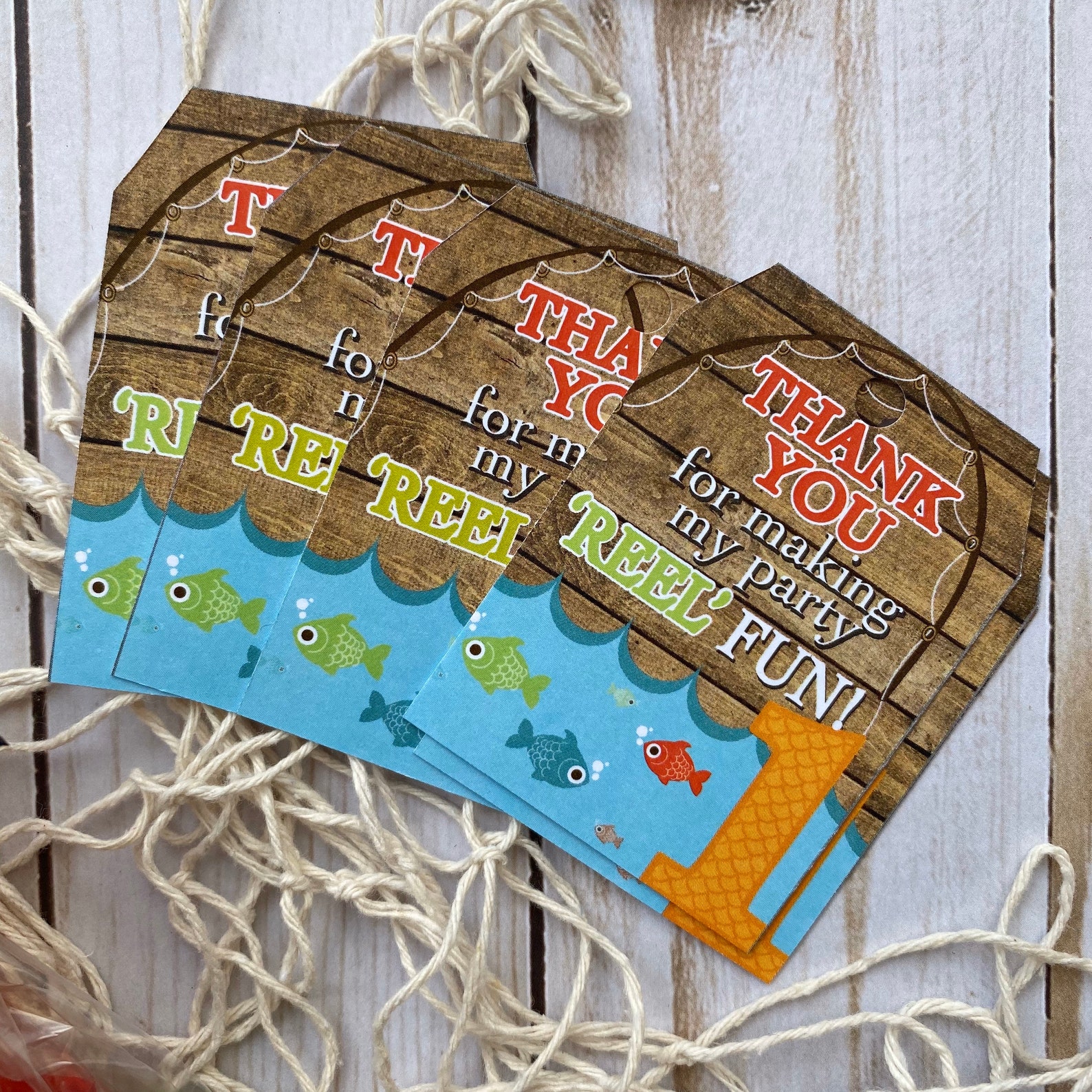 Instant Download Fishing Themed Favor Tags Thank You for | Etsy
