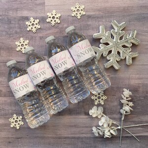 DIY: Melted Snow Water Bottle Labels, Winter Themed - Winter Onederland ...