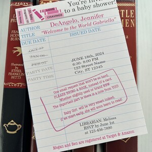 Library Book Theme Baby Shower, Bring A Book Instead of a Card Baby ...