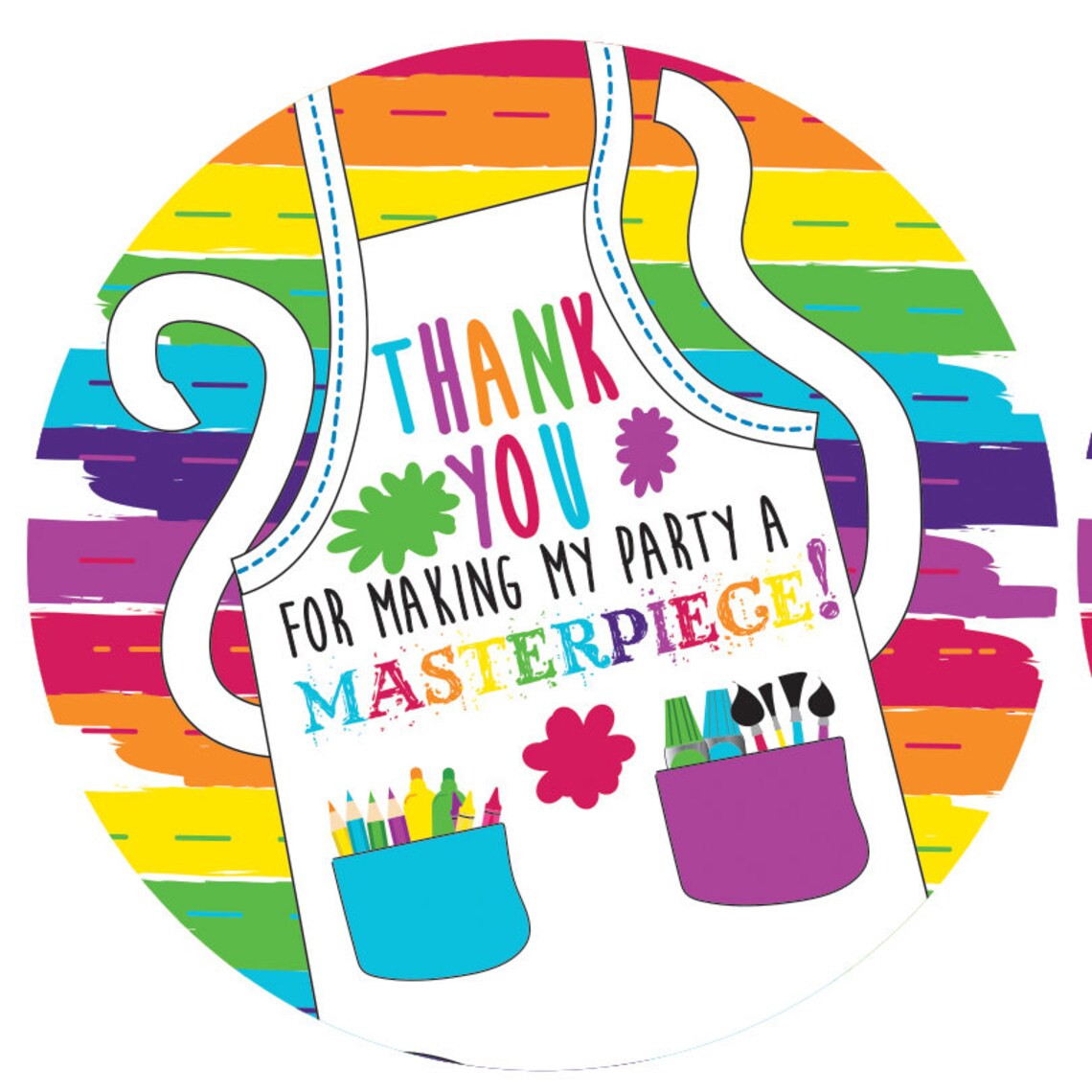 Dress for a Mess Colorful Rainbow Circular Painting Party - Etsy