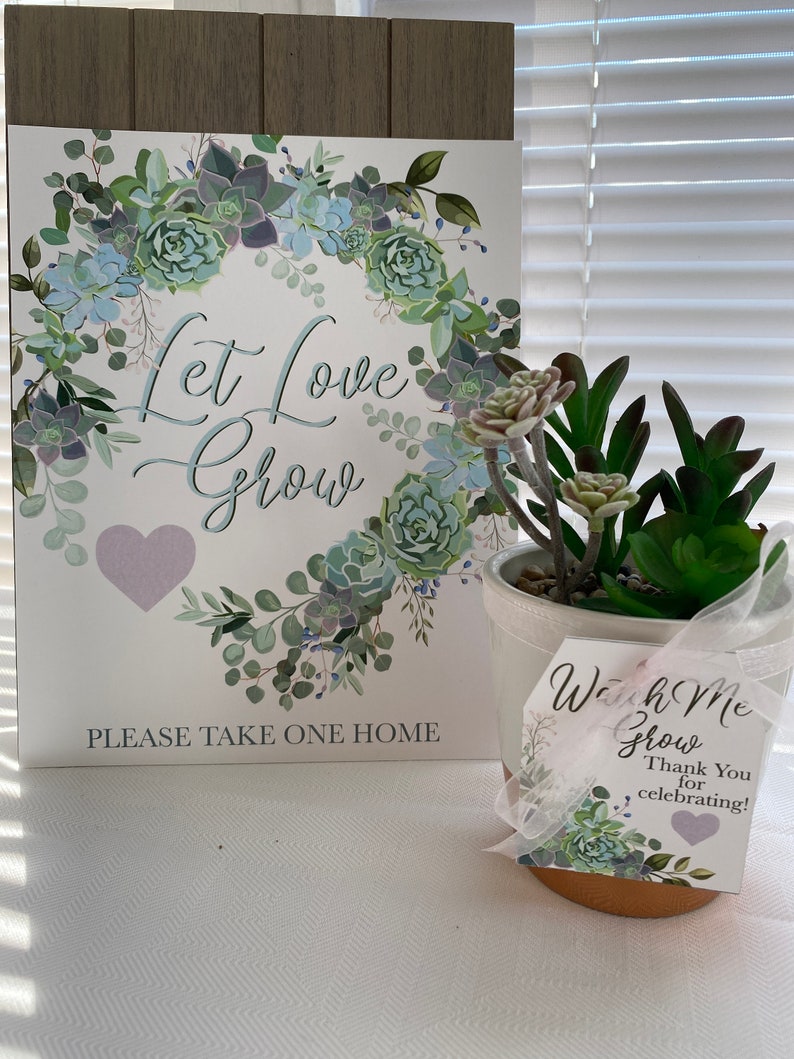 Succulent Favor Table Sign: 8x10 or 5x7 Inch Sign for You to Frame and ...