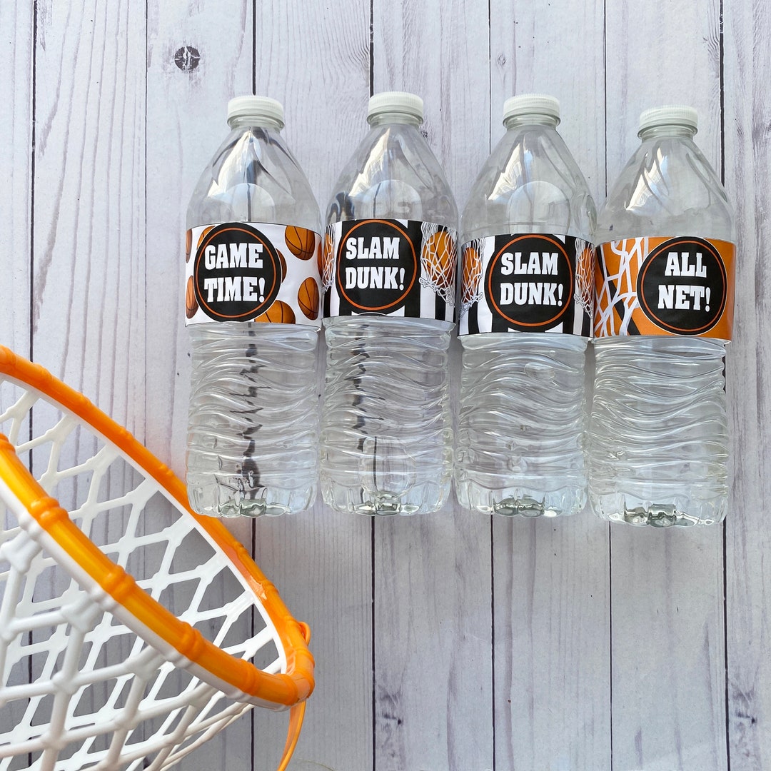 Slam Dunk, Game Time, All Net Basketball Themed, Water Bottle or Juice ...