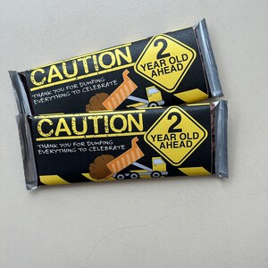 Construction Party Chocolate Candy Bar Favor Wrappers, DIY Construction ...