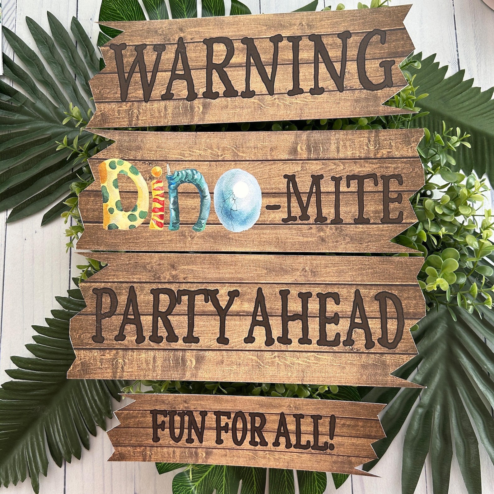 DIY Dinosaur Signs, Dino-mite Party Ahead Party Signs, Dinosaur ...