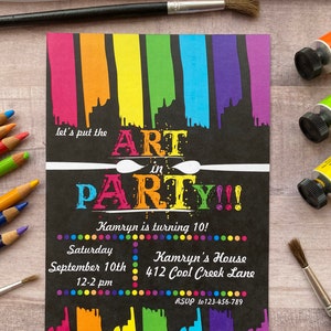 Paint Party, Dress for a Mess, Paint Night Invitation-customized ...