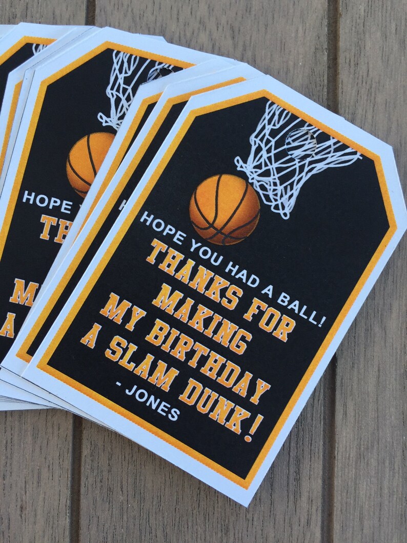 Basketball Party Favor Tags, Basketball Party Favors, Slam Dunk - Etsy