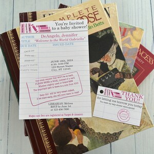 Library Book Theme Baby Shower, Bring A Book Instead of a Card Baby ...