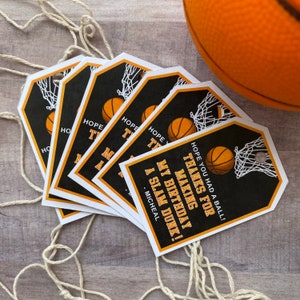 Basketball Party Favor Tags, Basketball Party Favors, Slam Dunk - Etsy