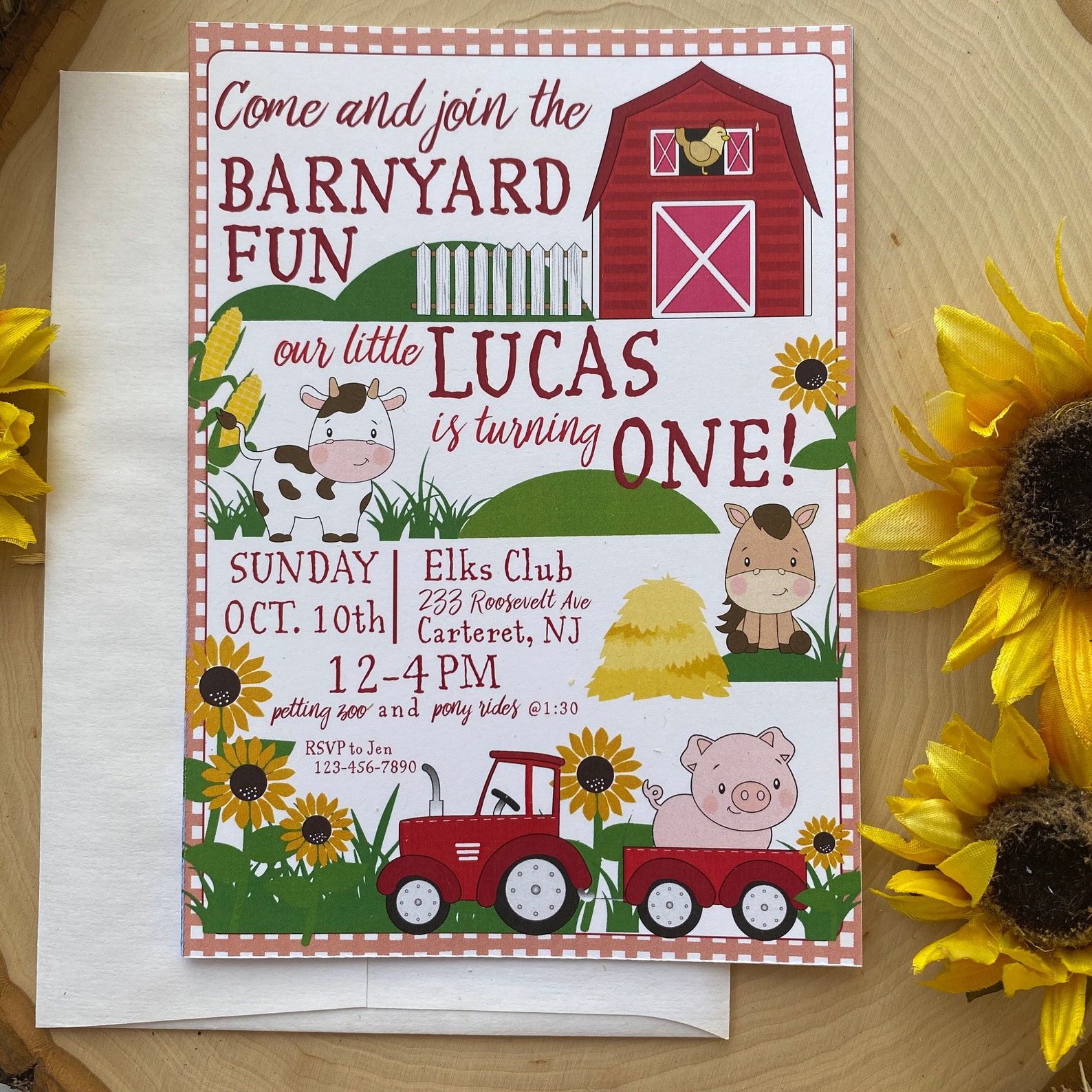 Farm Theme Birthday Party Invitations - Etsy