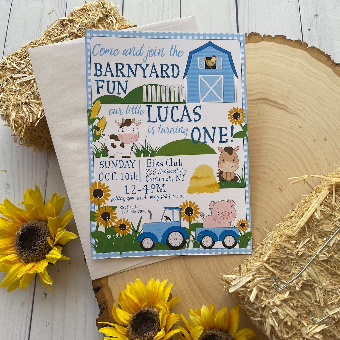 Farm Theme Birthday Party Invitations - Etsy