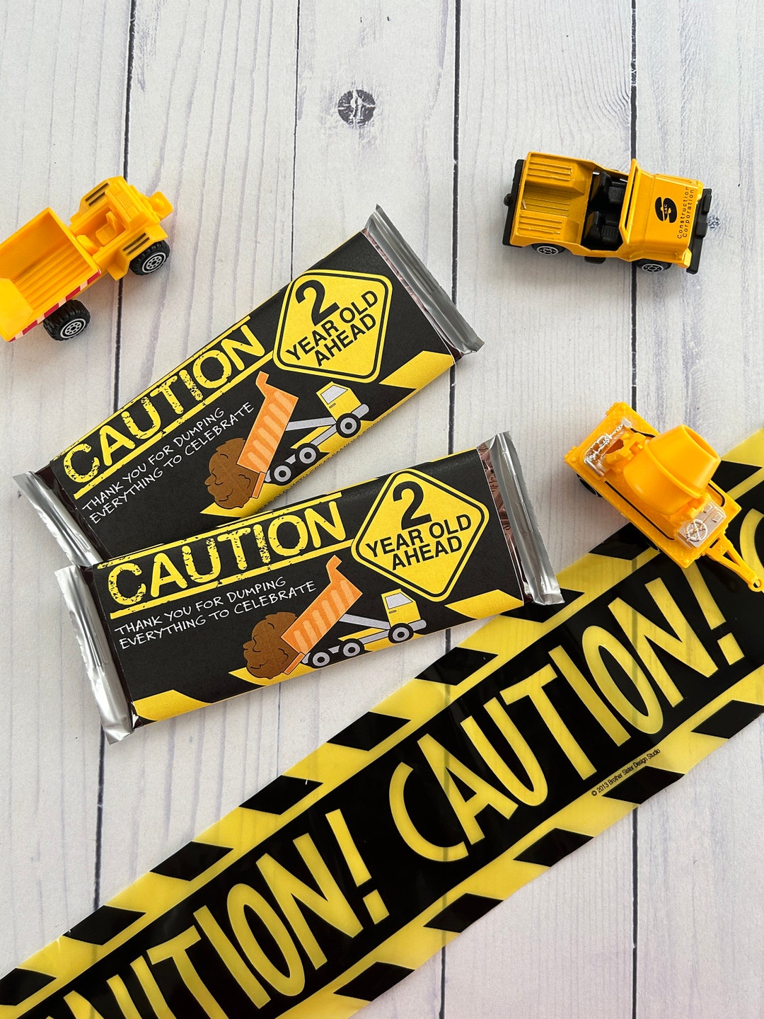 Construction Party Candy Bar Favor Wrappers, DIY Construction Party ...