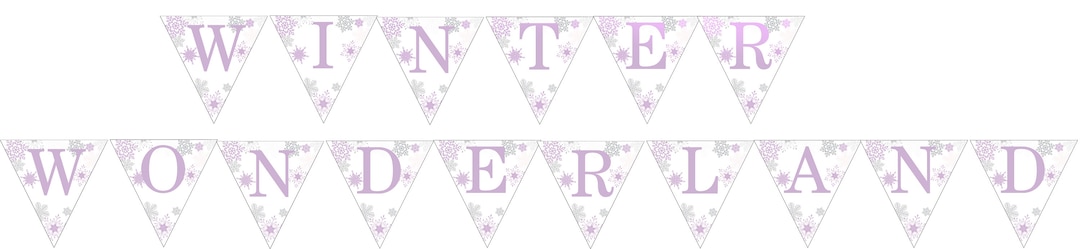 DIY - INSTANT DOWNLOAD Winter Wonderland Banner: Purple and Grey - Etsy