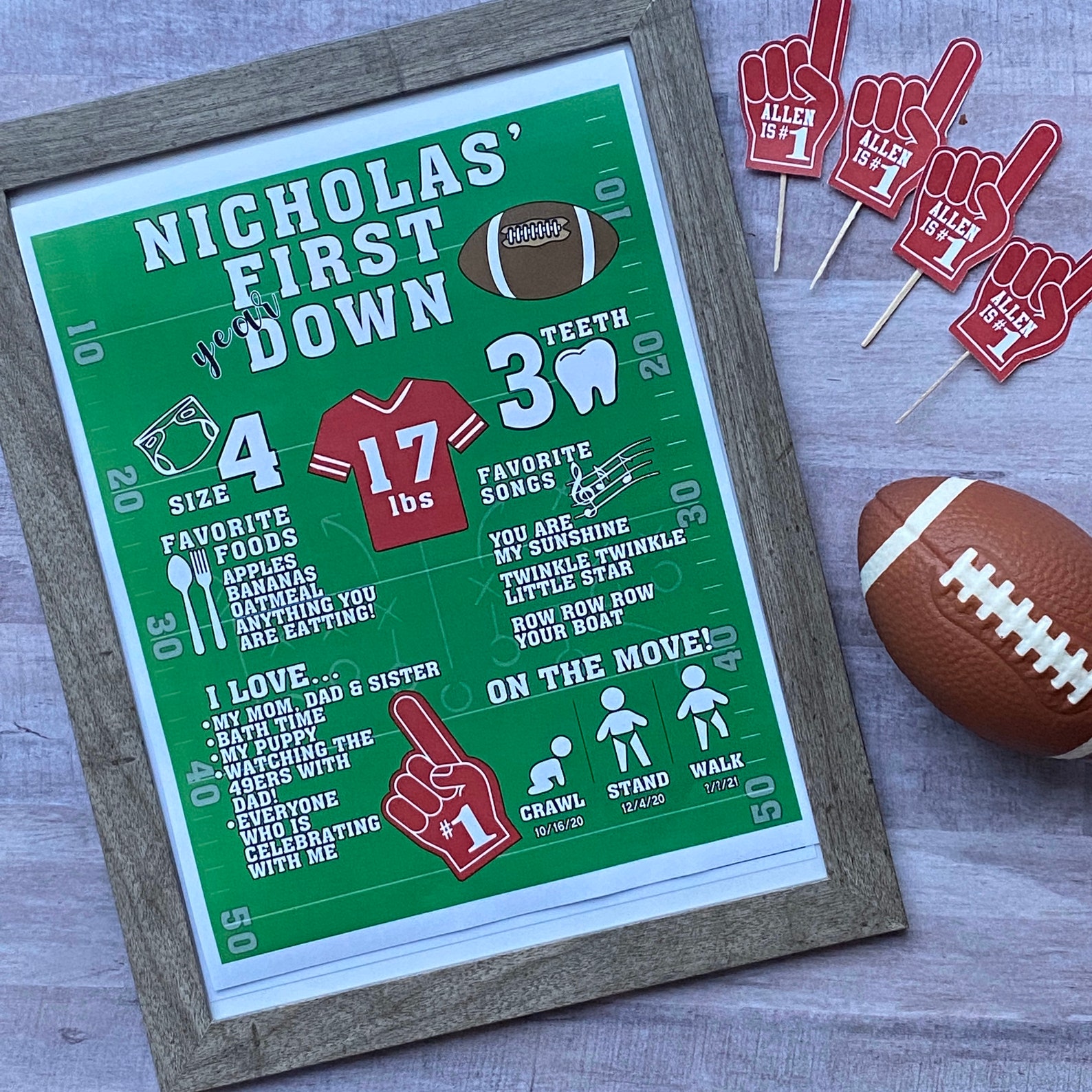 Customized First Year Down Stat Board Poster Sign-first - Etsy