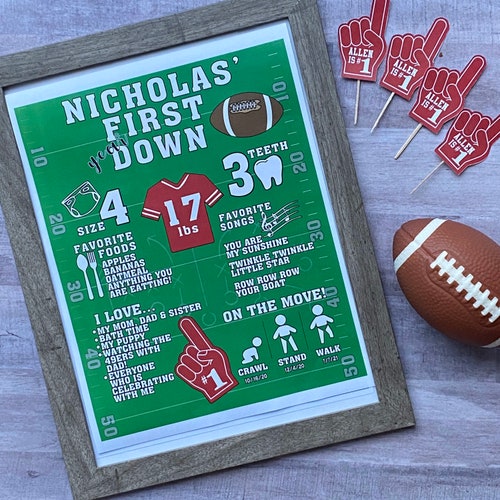First Year Down Football Birthday Party Favors Favor Bag - Etsy