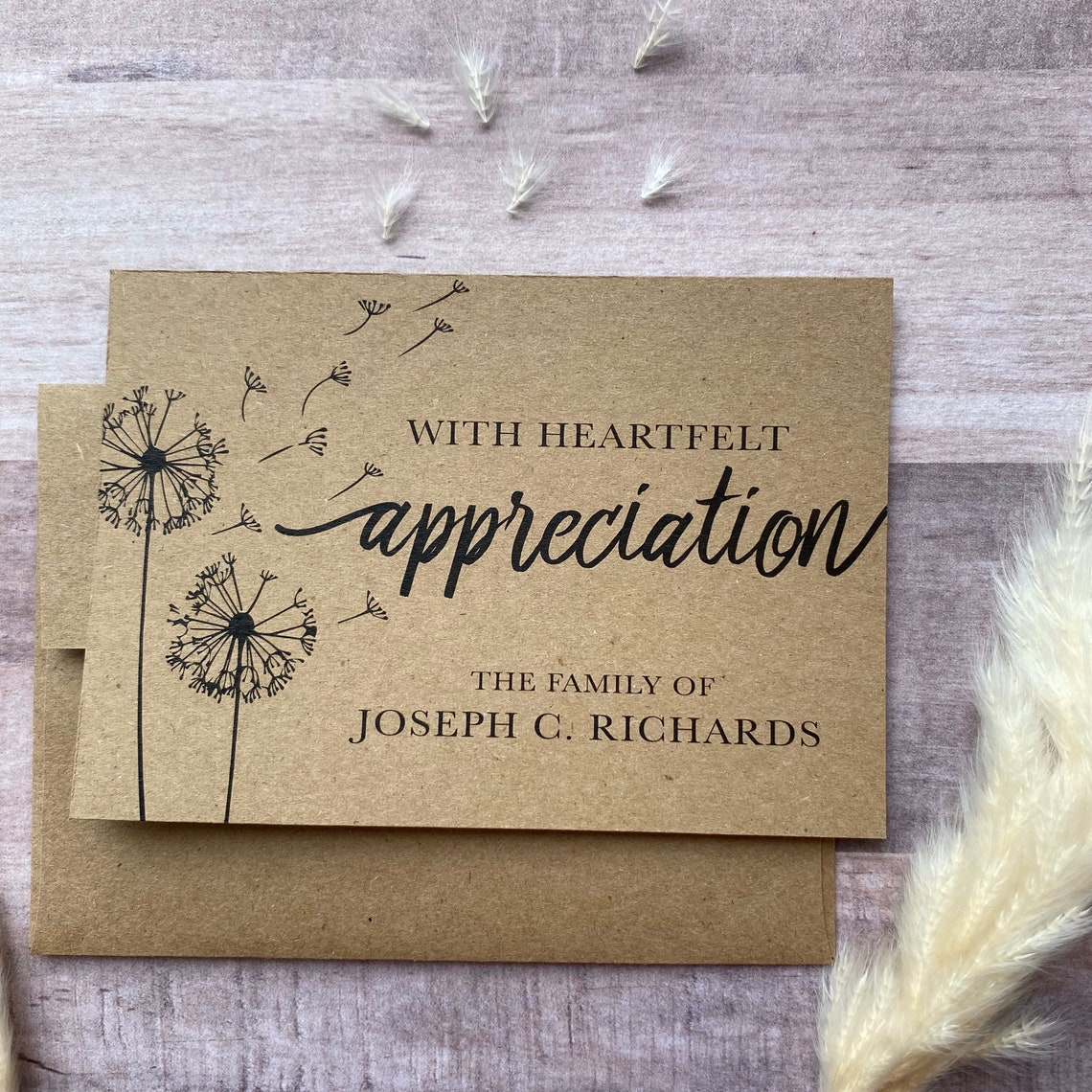 Funeral Thank You Card I Heartfelt Appreciation Sympathy Card ...