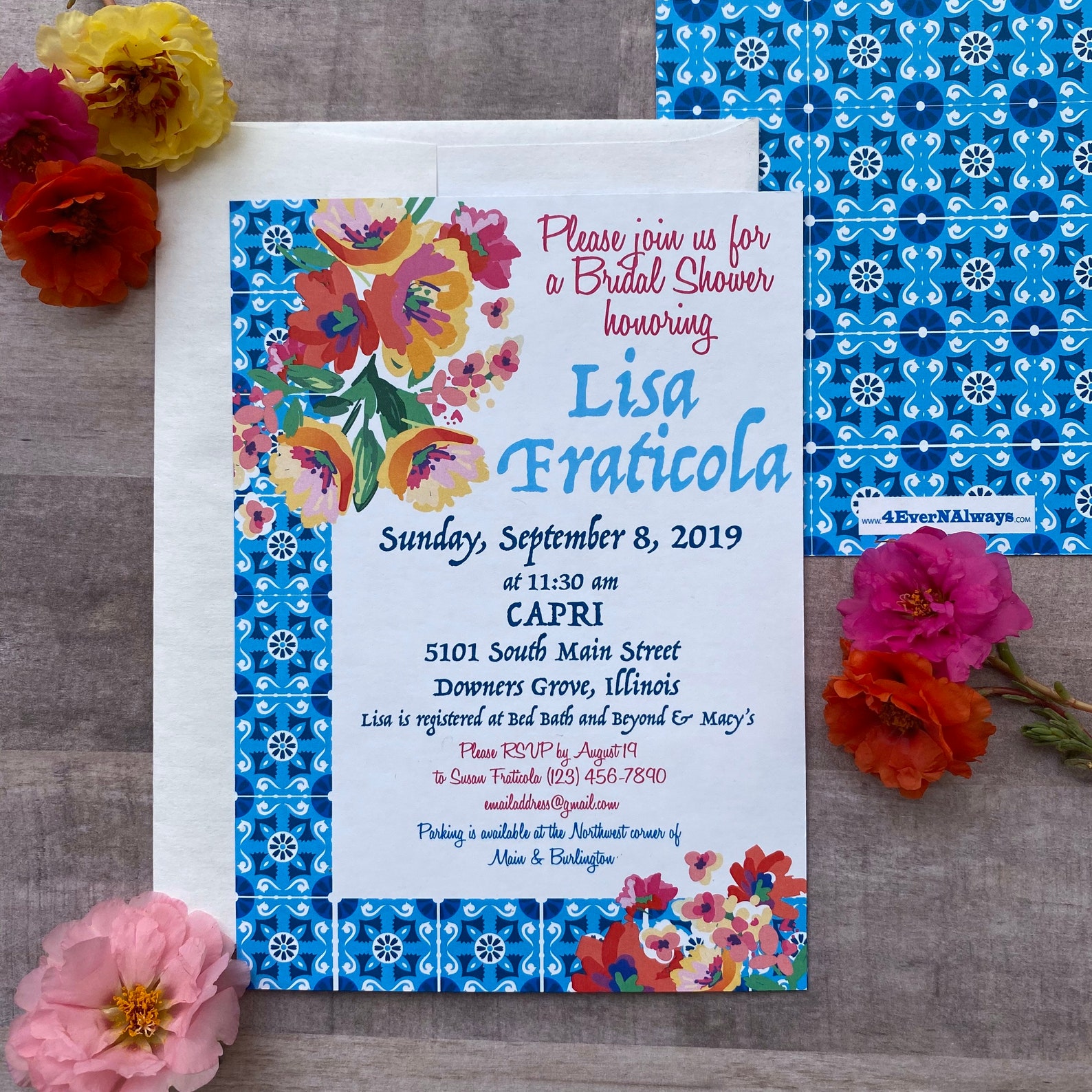 Spanish Fiesta Tapas Floral Taco Party Invitations Perfect | Etsy