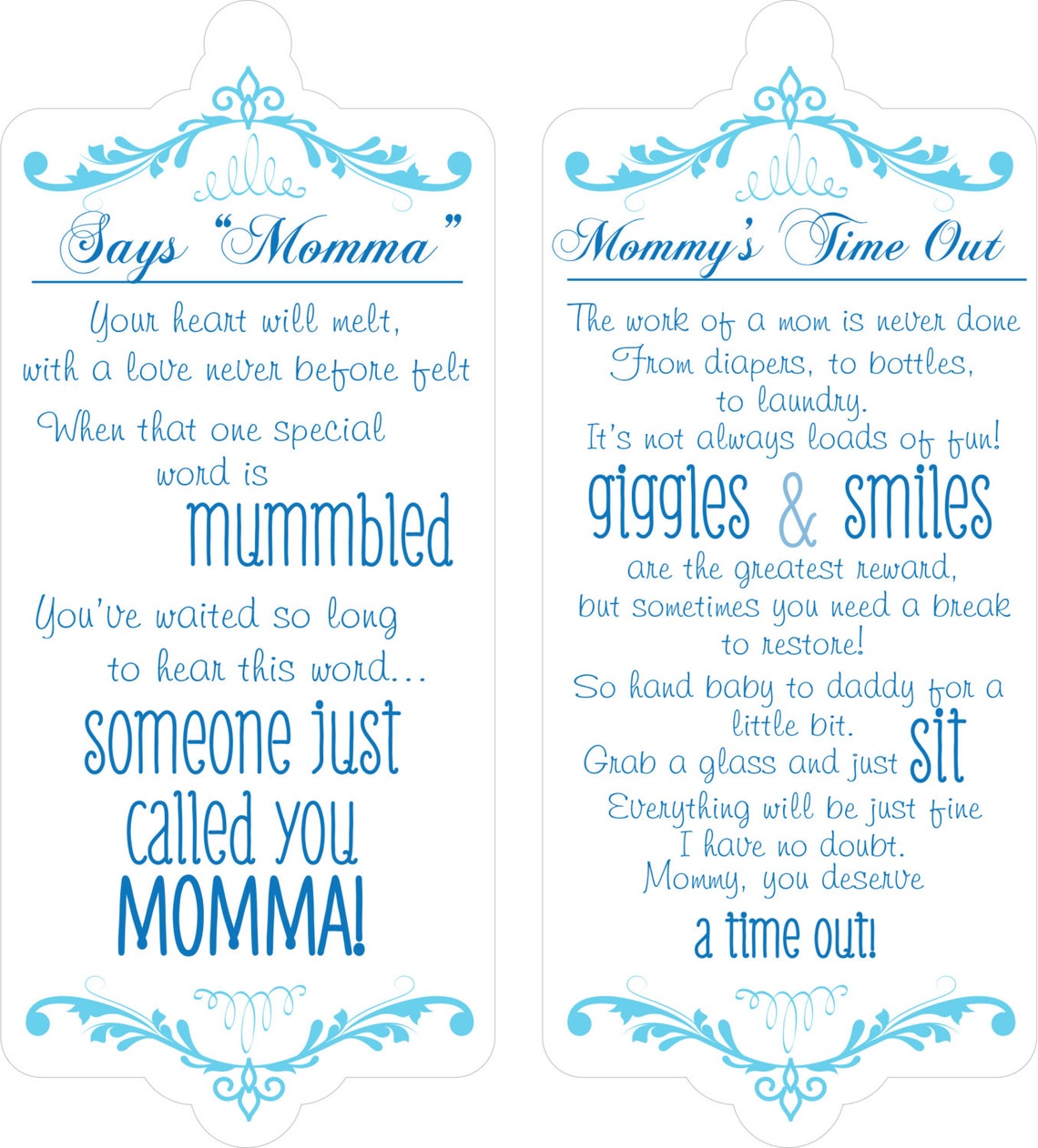 Set of 8: New Mom Wine Tags, Baby Shower Mom Gift, Year of Firsts for ...