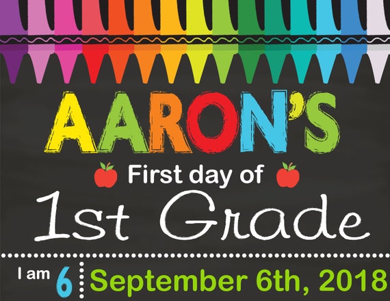CUSTOMIZED Crayon Back to School Photo Prop for First Day of - Etsy