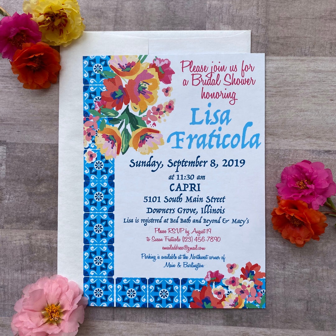 Spanish, Fiesta, Tapas, Floral Taco Party Invitations Perfect for an ...
