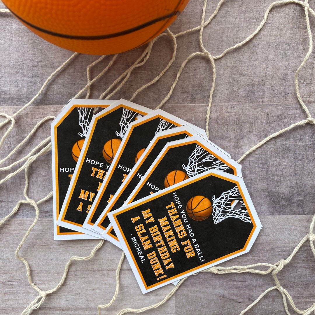 Basketball Party Favor Tags, Basketball Party Favors, Slam Dunk - Etsy