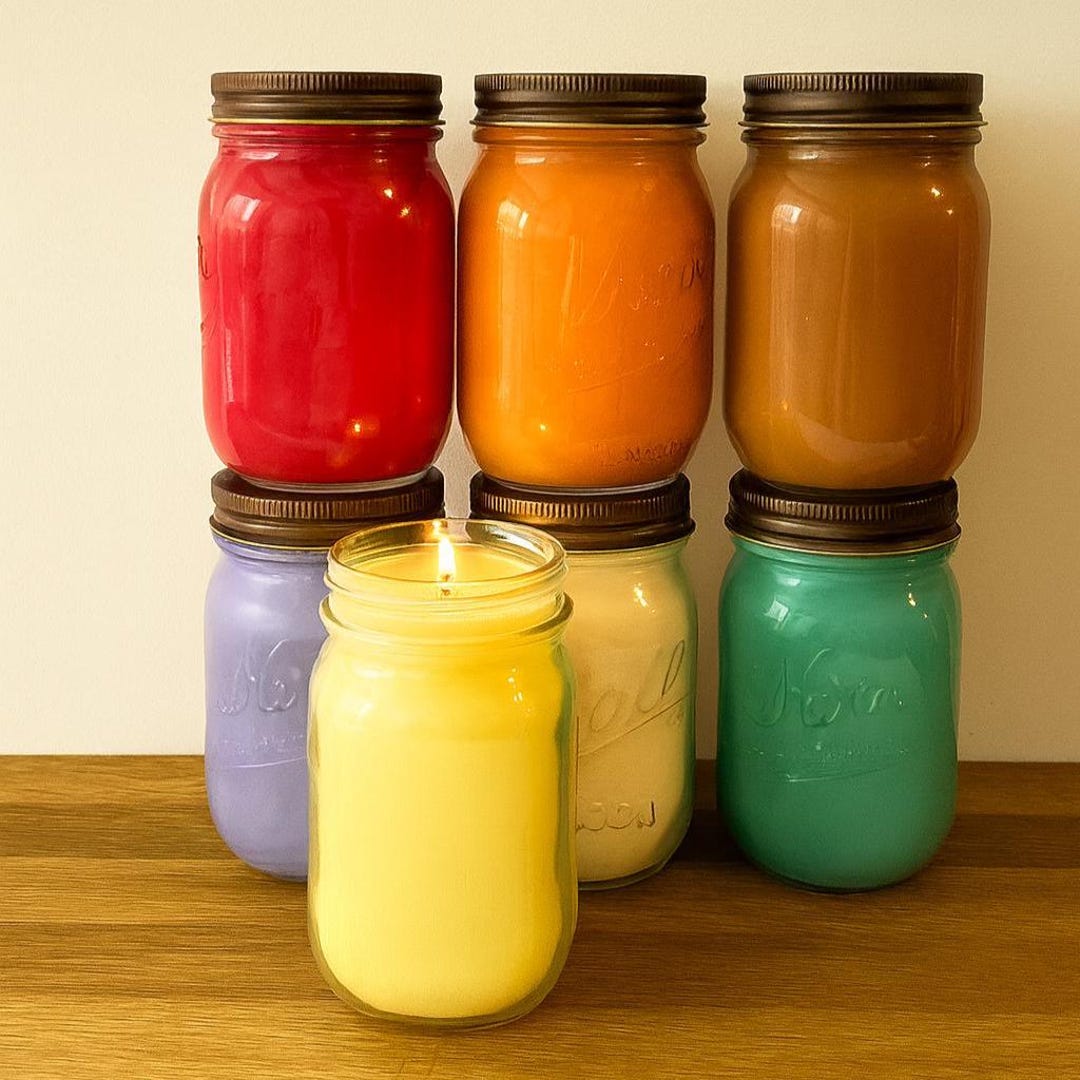 Soy Candle in 16 Oz. Mason Jar - Choose From 40+ Scents - Clean Burn ...