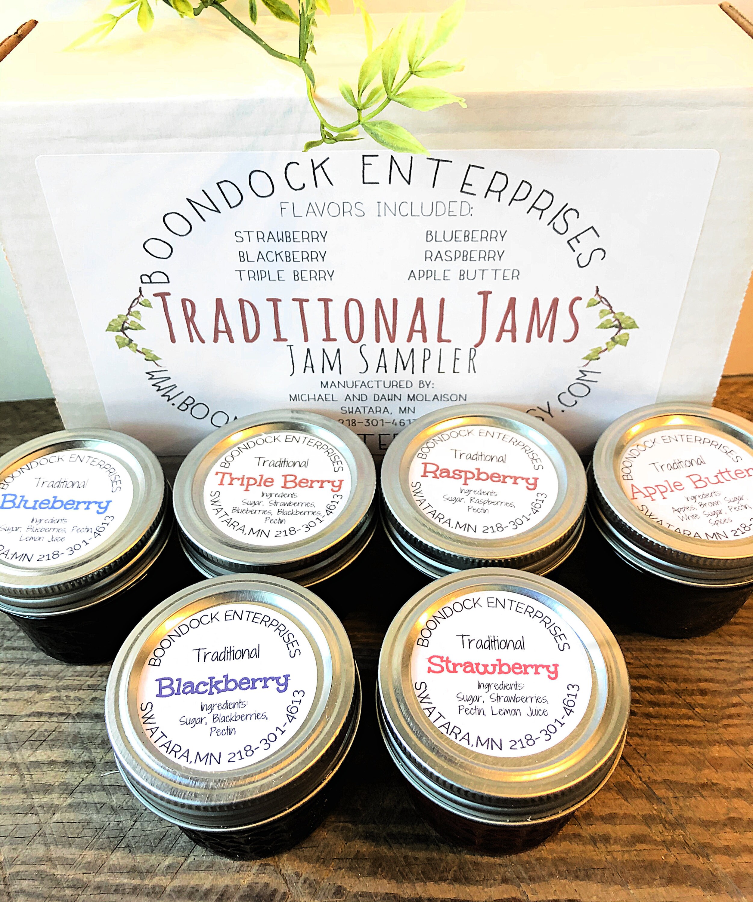 Traditional Jam Sampler Gift Box Six 4 oz Jars of Assorted | Etsy