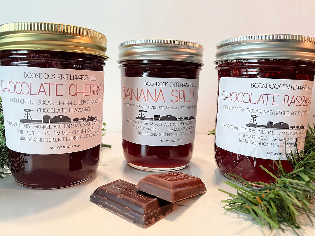 Chocolate Flavored Jams - 3 Different Flavors - Chocolate Cherry ...
