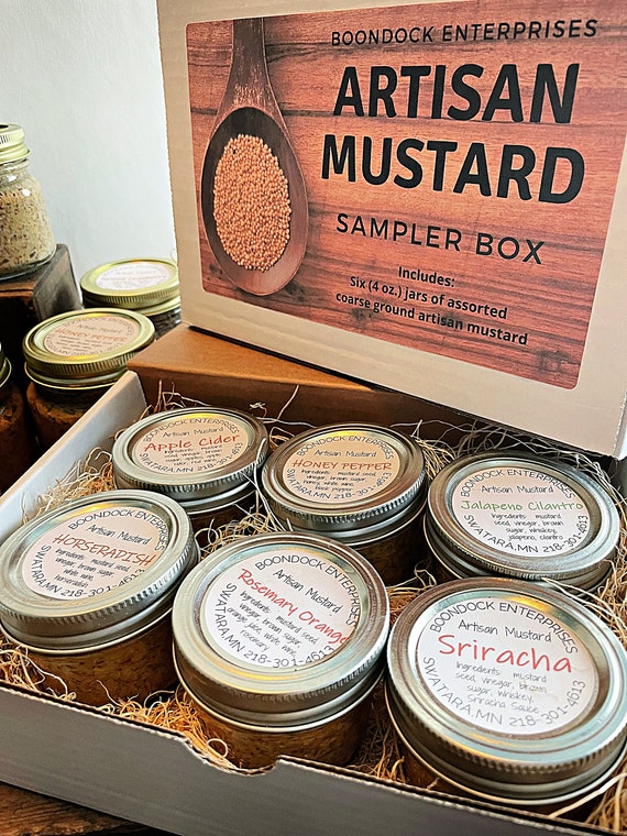 Artisan Mustard Sampler Box Coarse Ground Mustard in Six 4 | Etsy