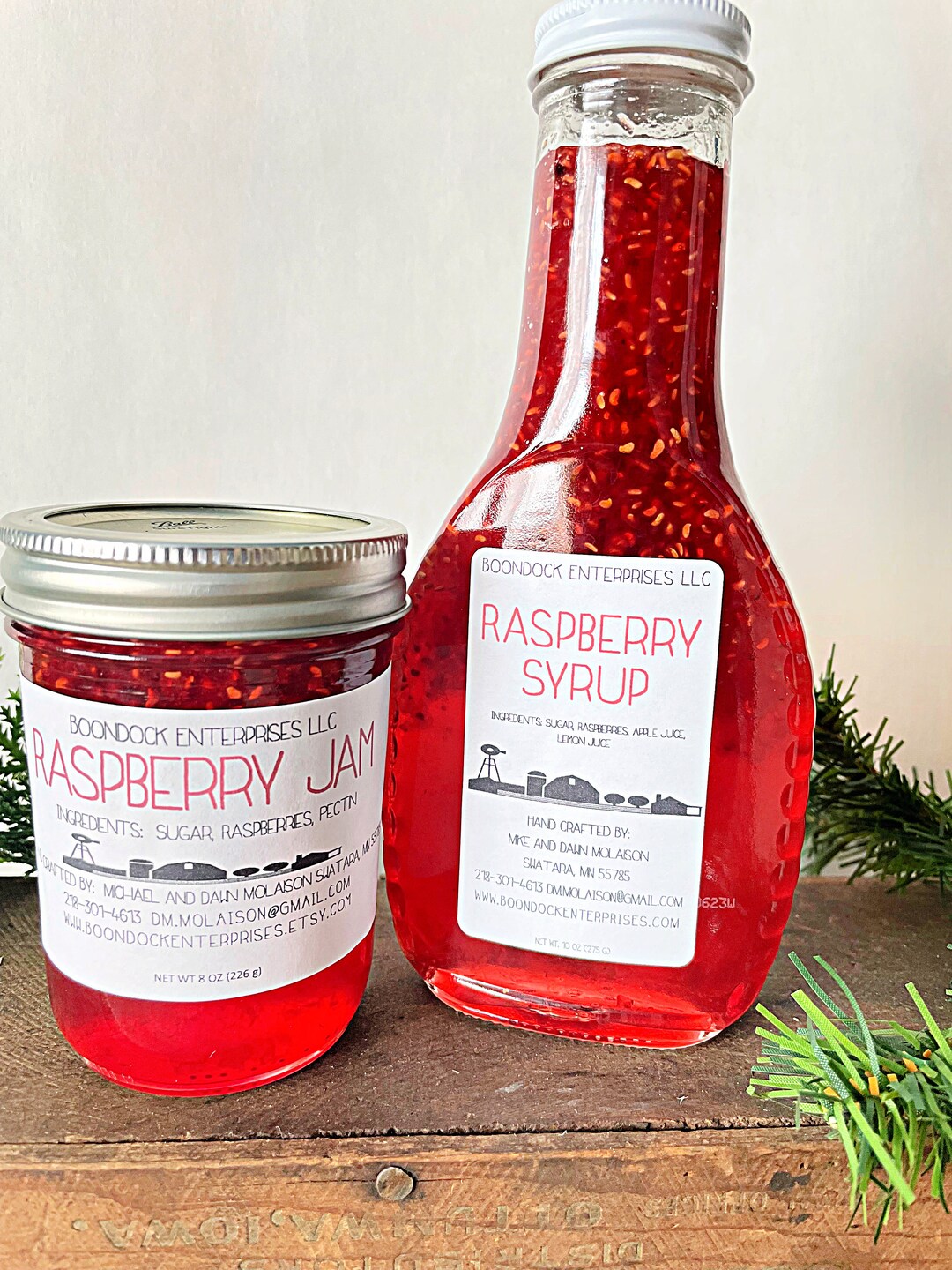 Buy Homemade Raspberry Jam and Syrup Breakfast Pancake Syrup With the ...