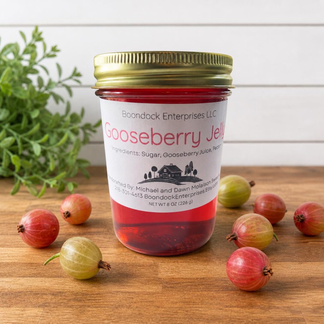 Gooseberry Jelly – Heirloom Fruit Preserve - Tart Sweet Gourmet Spread ...