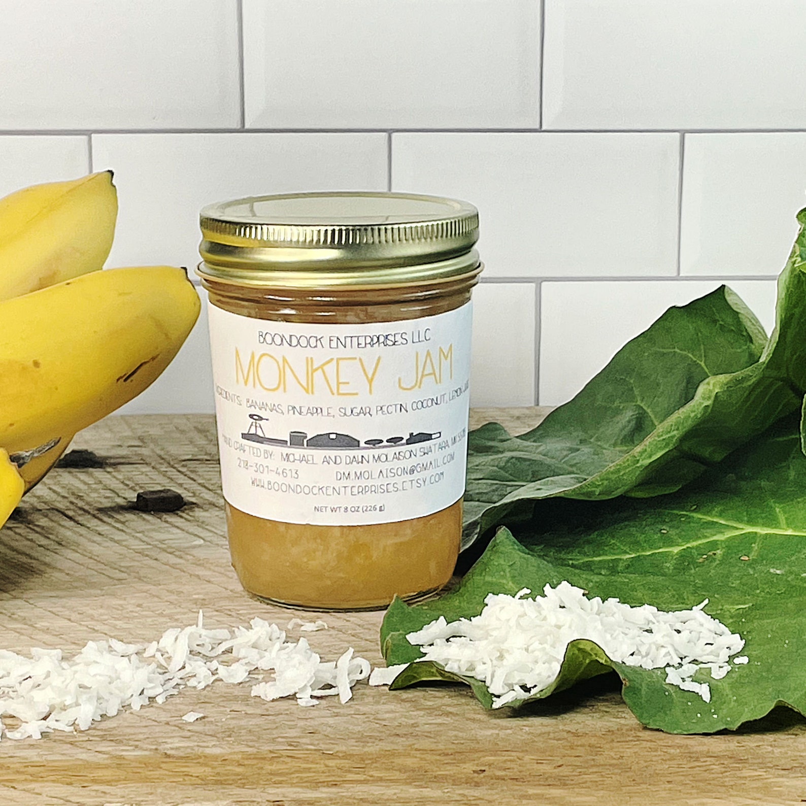 Monkey Jam - Banana, Pineapple, Coconut Jam - Unique Gourmet Tropical ...