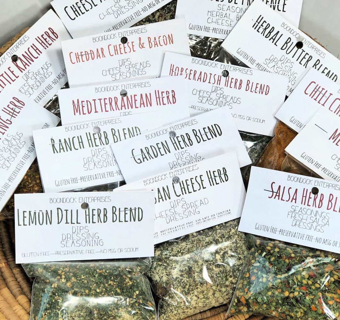 Complete Set of Herbal Seasonings and Dips - 15 Different Herb Packets ...