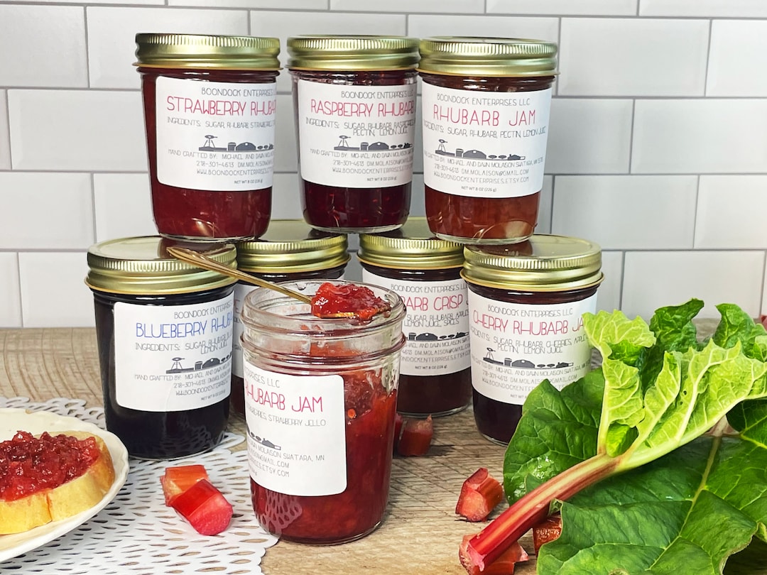 Homemade Rhubarb Jam - Choose From 7 Flavors - Pure and Wholesome Jam ...