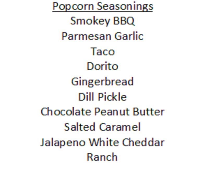 Complete Set of Popcorn Seasoning Blends - 10 Different Flavors ...