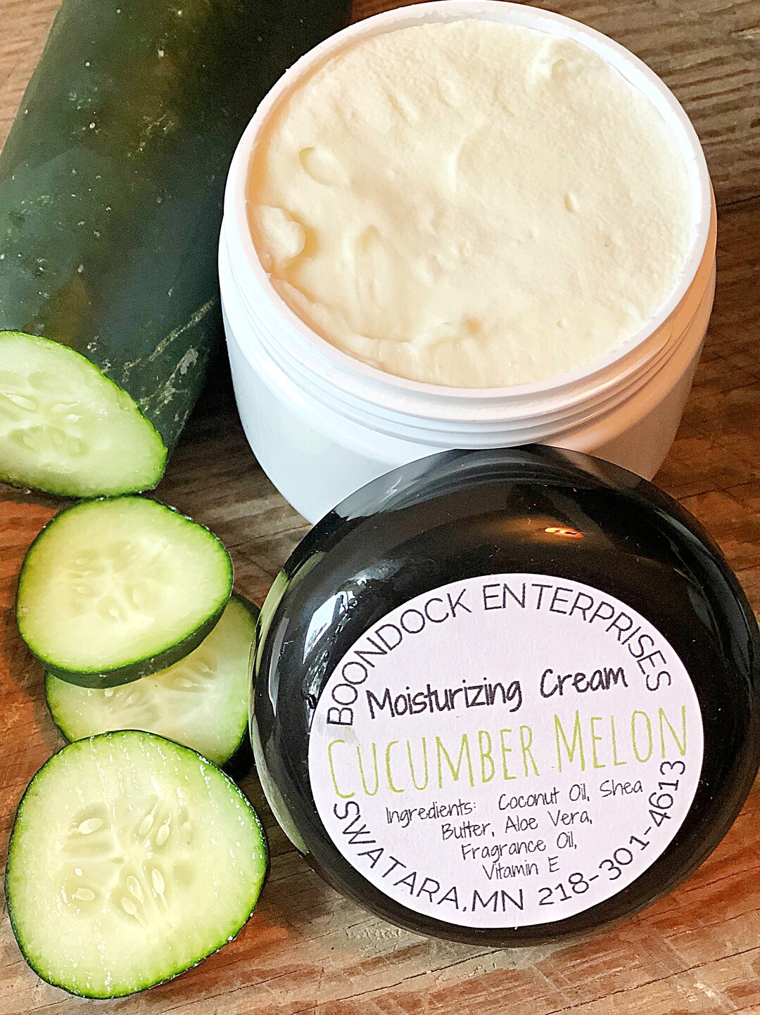 Cucumber Melon Moisturizing Cream Plus Solid Lotion Bar - All Natural ...