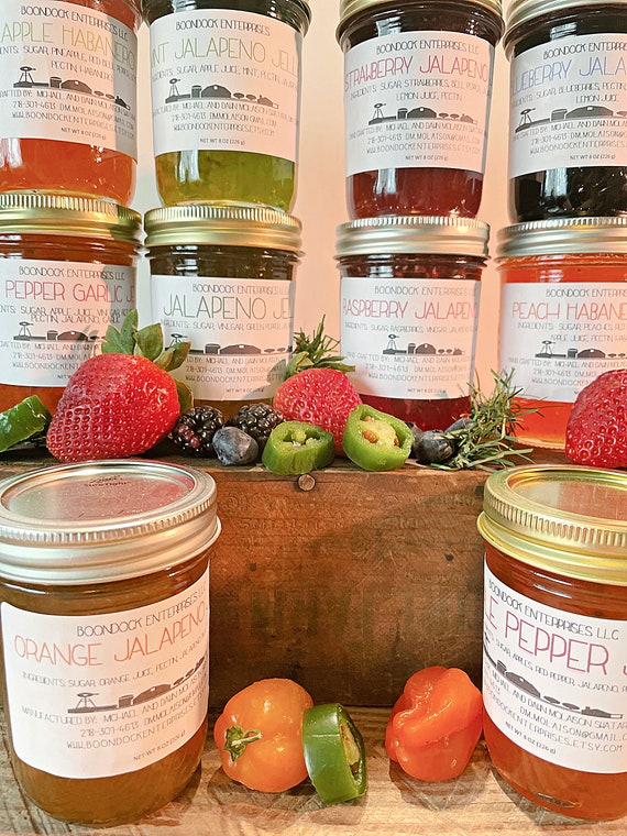 Pick 3 Pepper Flavored Jams and Jellies 10 Spicy Jalapeno - Etsy