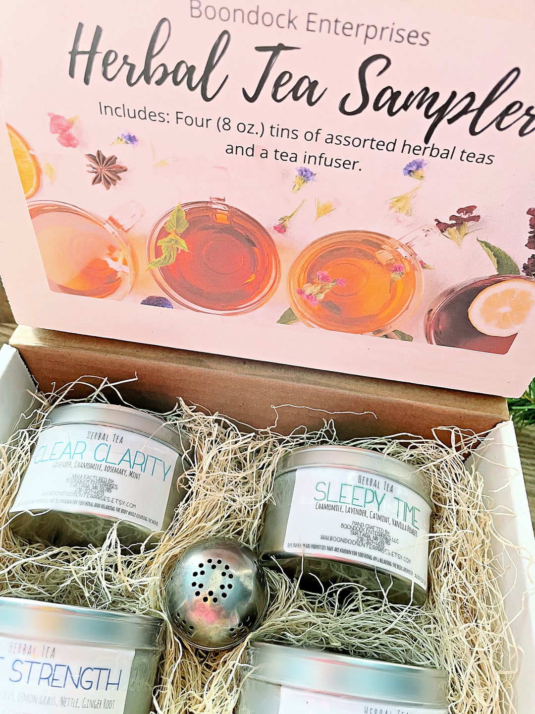 Herbal Tea Sampler Box Your Choice of 4 Herb Tea Blends With Tea ...