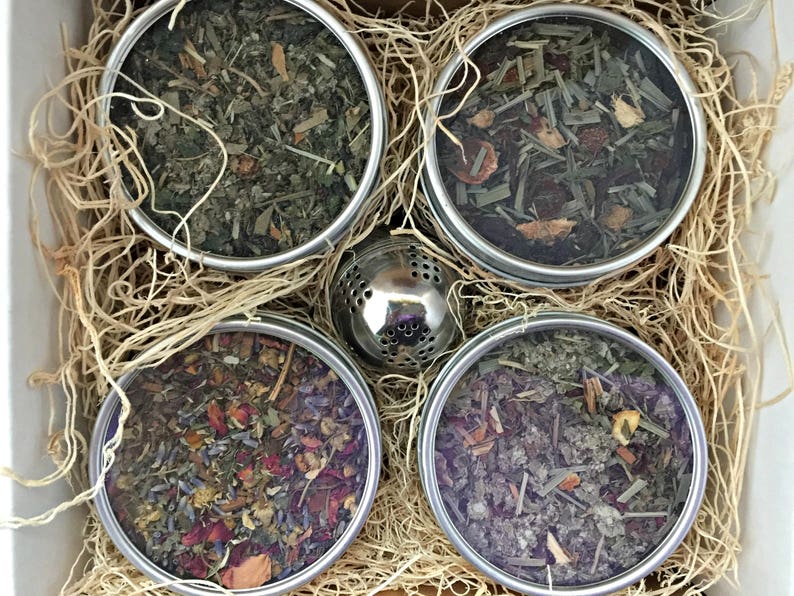 Herbal Tea Sampler Box - Your Choice of 4 Herb Loose Leaf Tea Blends ...
