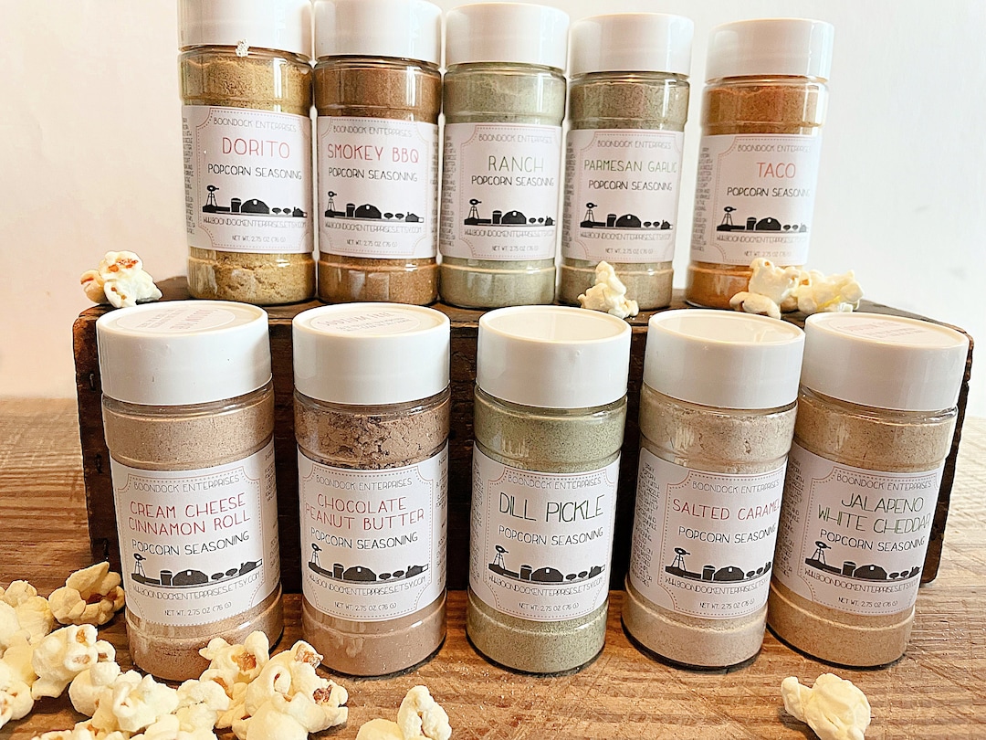 Gourmet Popcorn Seasoning Blend Flavored Popcorn Mix Party Popcorn Bar Sodium Gluten Free Farm to Table Gift Boondock Enterprises Etsy UK