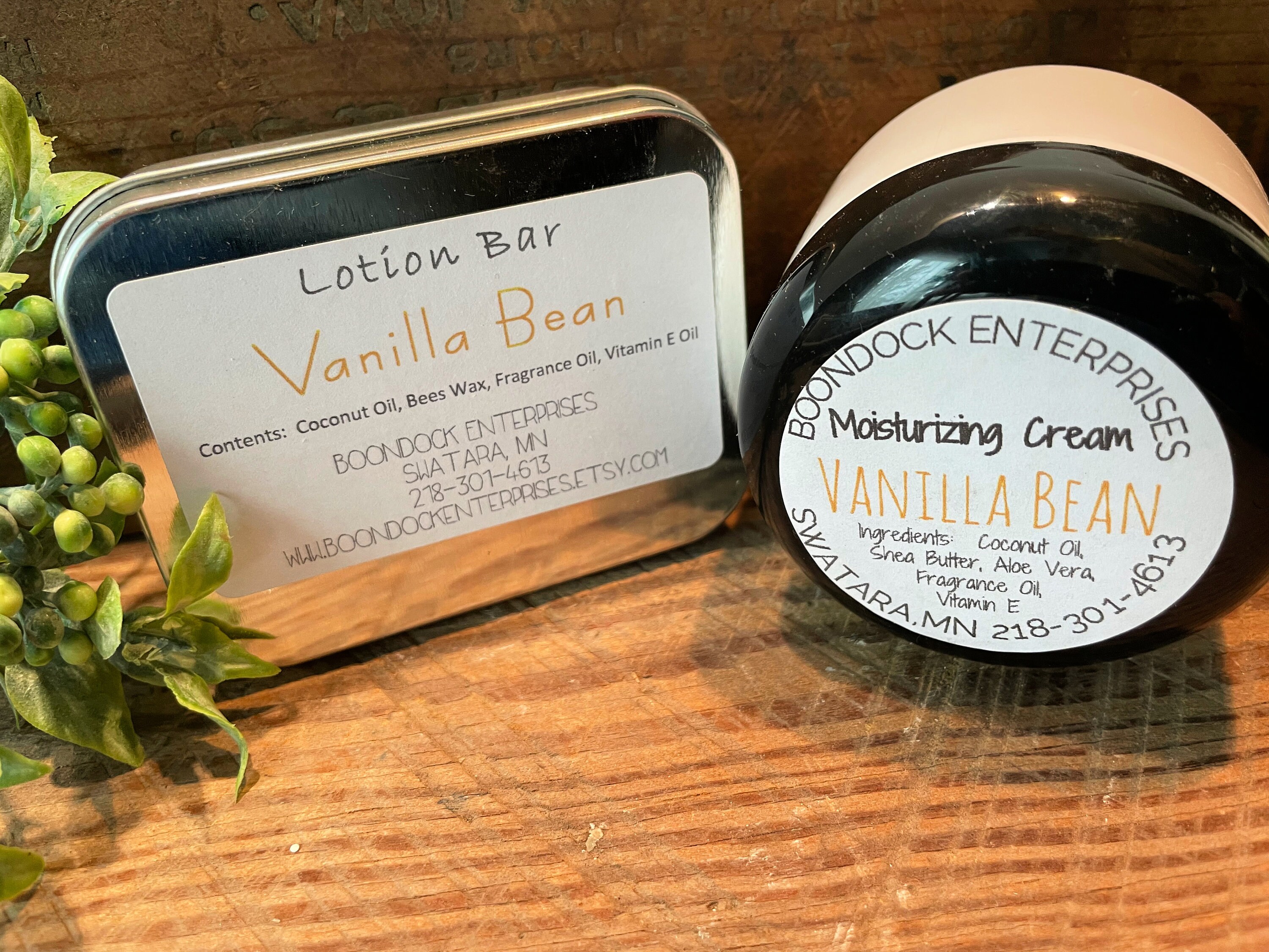 Vanilla Bean Moisturizing Cream Plus Solid Lotion Bar - All Natural ...