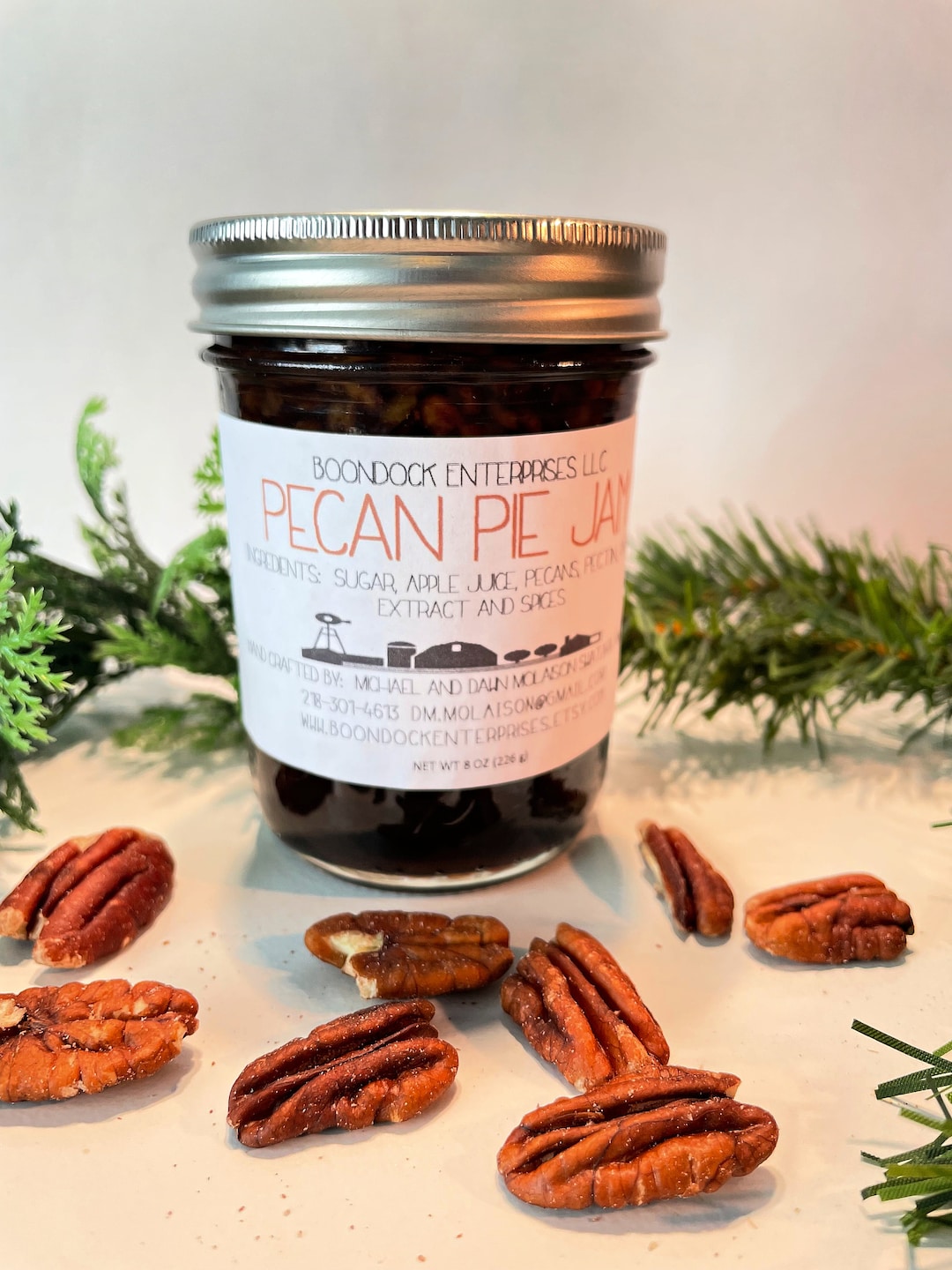 Pecan Pie Jam - Homemade Gourmet Jam in 8 Oz Jar - Unique All Natural ...