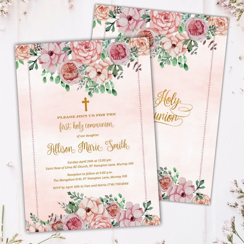 16x First Holy Communion Invitations - Etsy