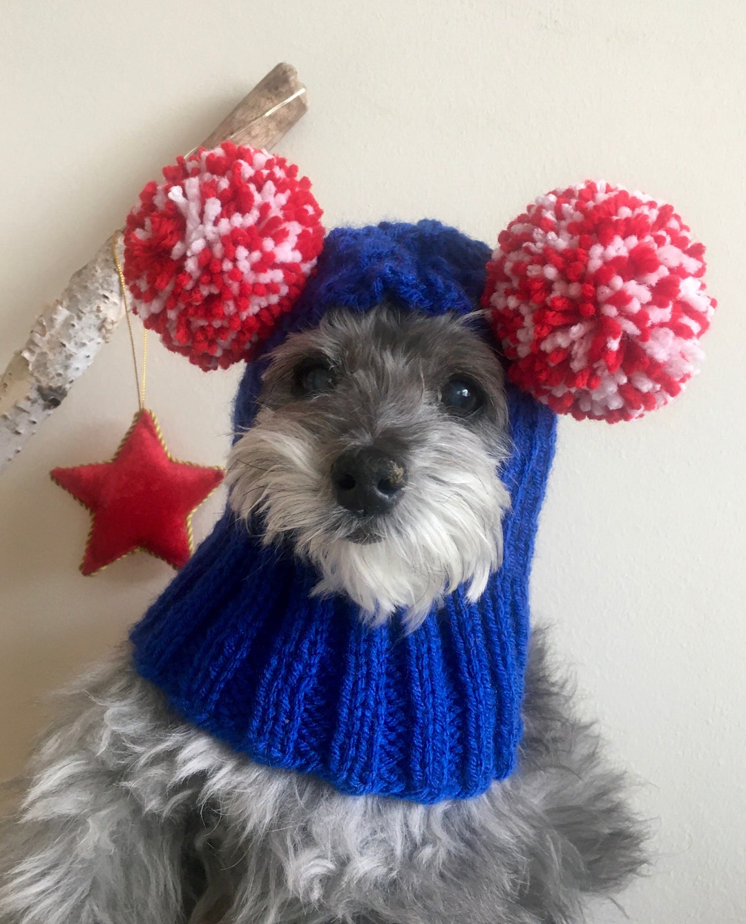 BUFFALO BILLS Blue,red & White Pom Pom Dog Hat White Dog Hat Custom NFL ...