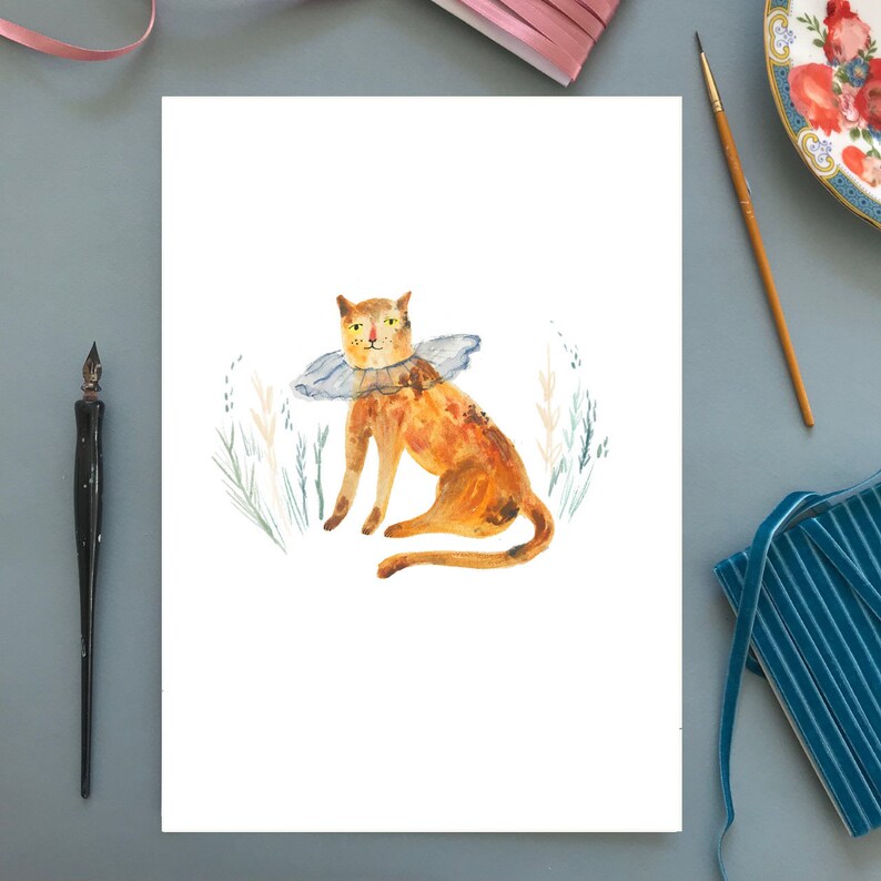 Circus Cat. Giclee Print A4 on Archival Paper by Heidi Griffiths - Etsy